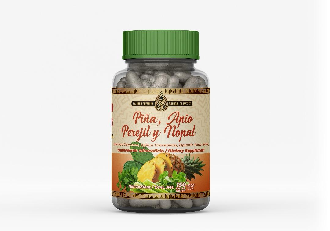 Piña, Apio, Perejil y Nopal capsulas (Presentación Nueva) – Natural de ...